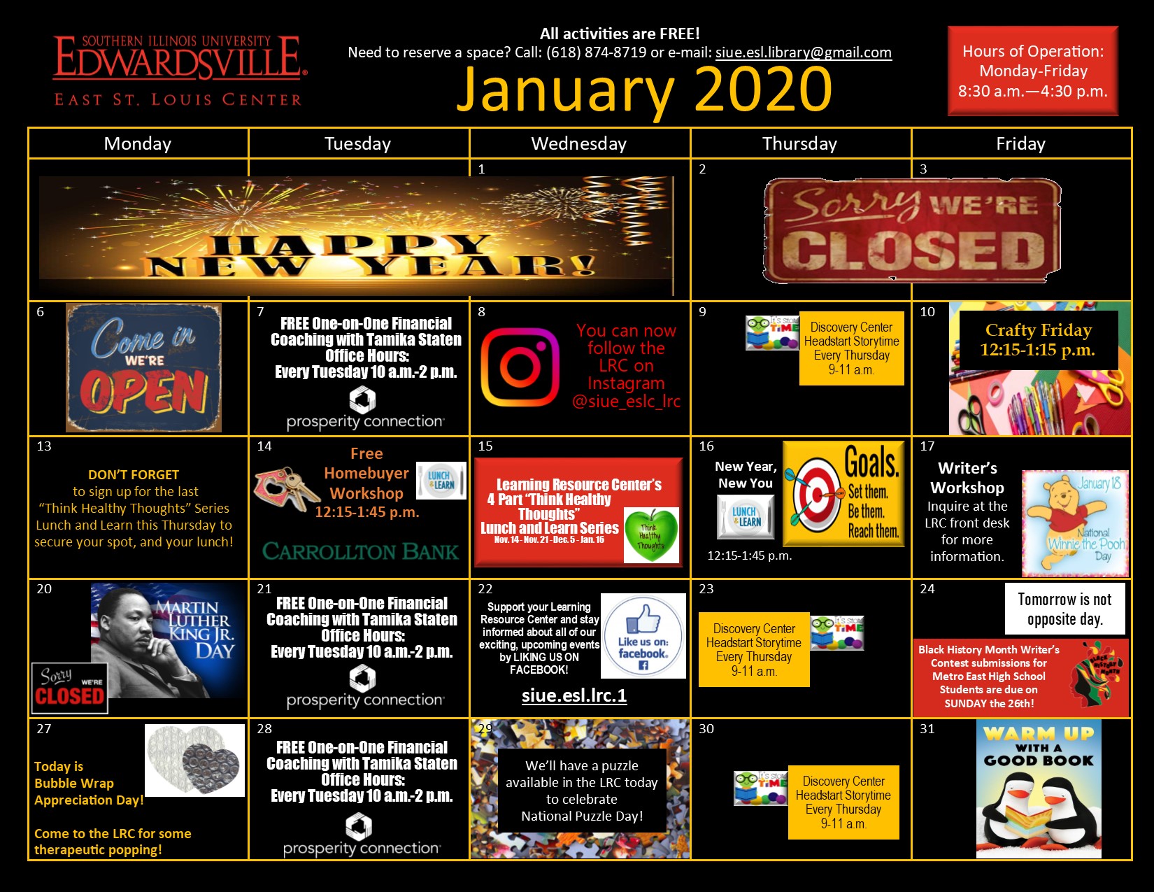 East St. Louis Learning Resource Center - Calendar of Events | SIUE