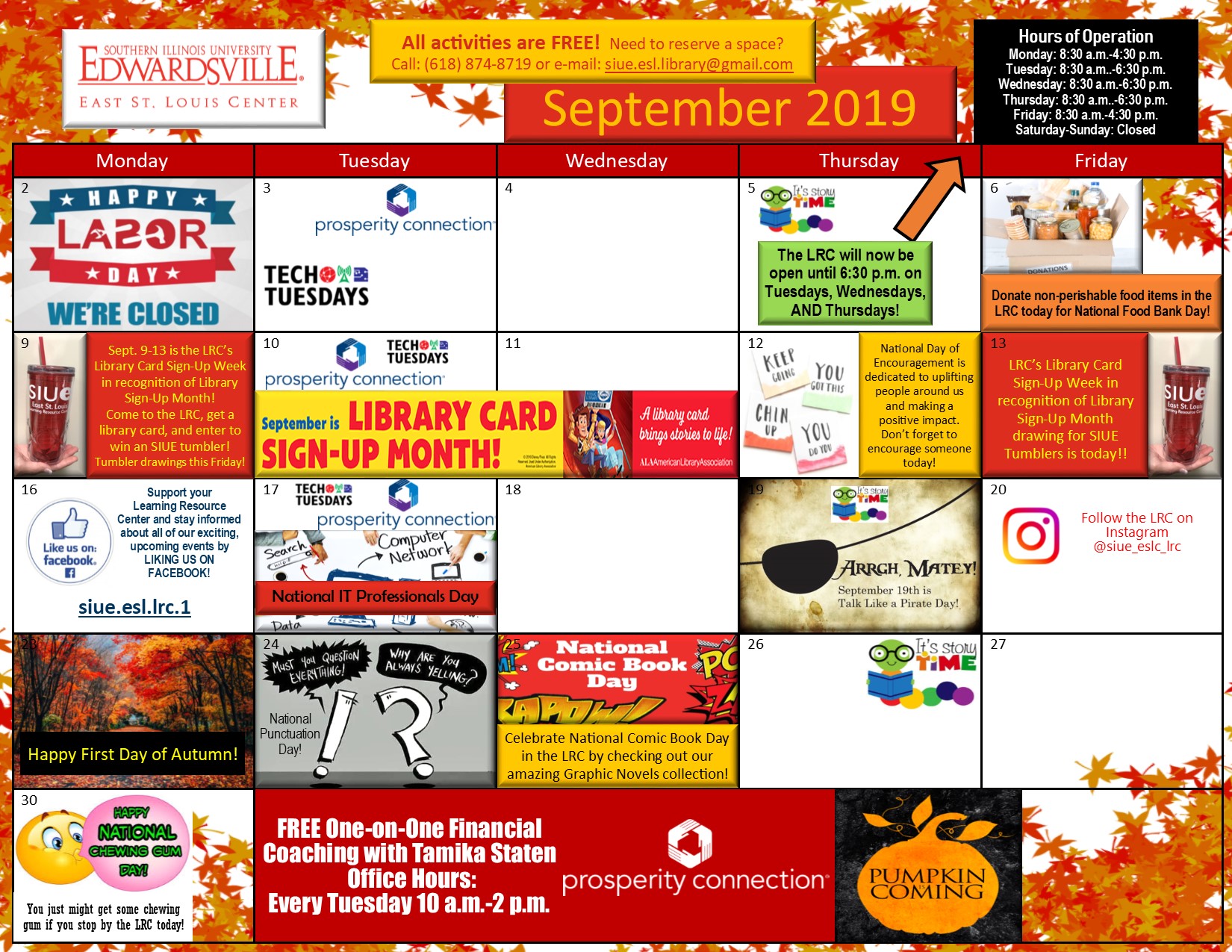 East St. Louis Learning Resource Center - Calendar of Events | SIUE