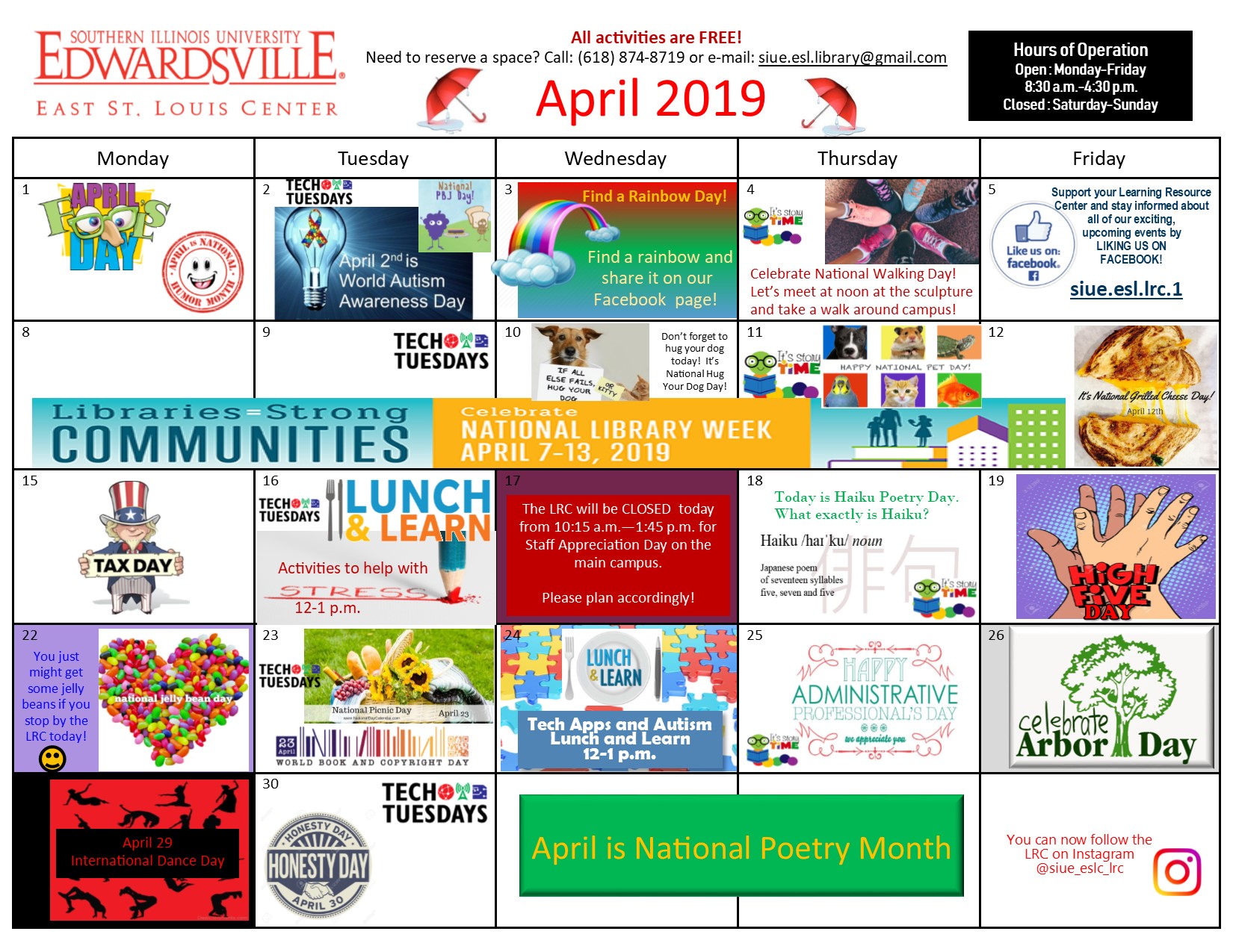East St. Louis Learning Resource Center - Calendar of Events | SIUE