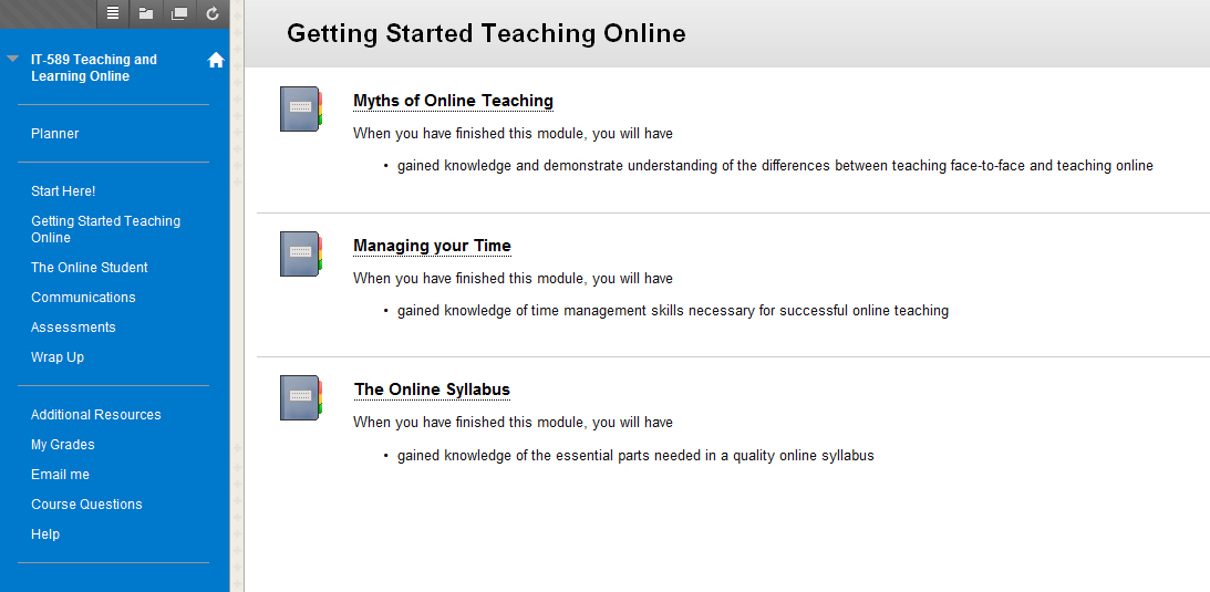 Getting Started Teaching Online Module