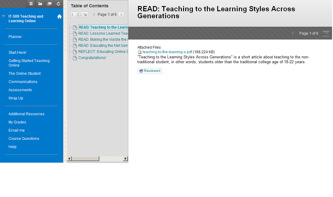 Online Student Module